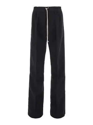 Rick Owens Pants With Elasticated Waistband With Oversized Drawstring In Cotton For - Black