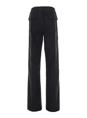 Rick Owens Pants With Elasticated Waistband With Oversized Drawstring In Cotton For - Black