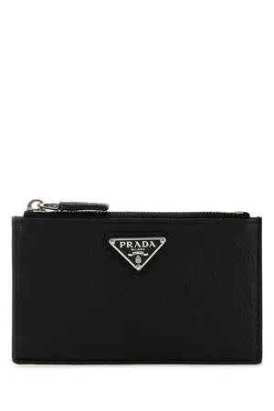 Prada Leather Card Holder - Black