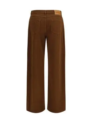 Max Mara Cotton Satin Baggy Pants - Brown