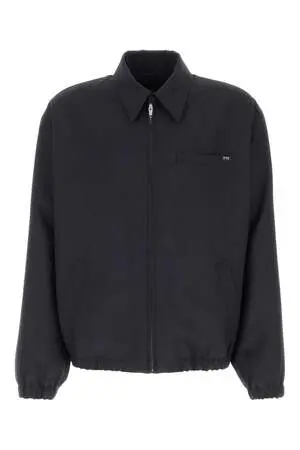 Prada Midnight Wool Blend Bomber Jacket - Blue