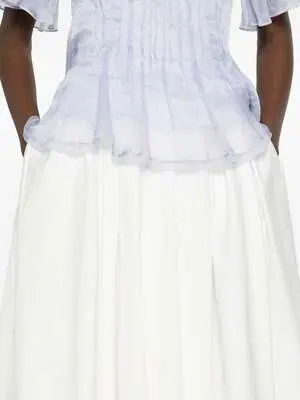 SELF-PORTRAIT Poplin Midi Skirt