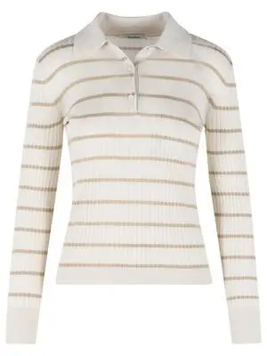 Max Mara Gitano' Ivory Cashmere And Silk Sweater - Cream