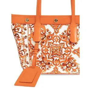 Dolce & Gabbana Majolica Print Tote Bag - White