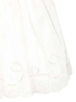 SELF-PORTRAIT Embroidered Cotton Mini Dress - White