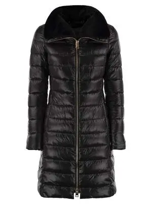 Herno Elisa Long Down Jacket In Ultralight Nylon - Black