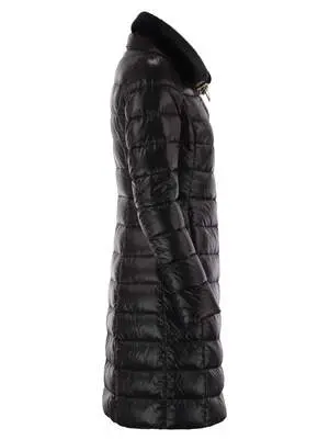 Herno Elisa Long Down Jacket In Ultralight Nylon - Black