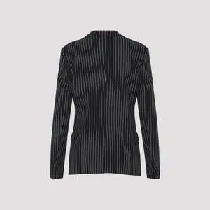 TOM FORD Striped Wool Barathea Jacket - Black