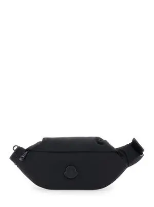 Moncler Fanny Pack 'durance' With Logo Patch On The Front And Adjustable Strap In Black Tech Fabric For - Multicolor