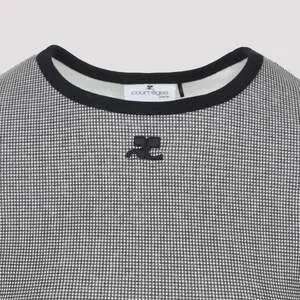 COURREGES Houndstooth Contrast T-shirt