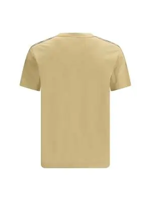 Burberry T-shirt With Check Trims - Cream