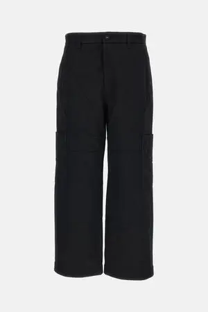 Thom Browne Wide Leg Chap Painter Pants In Cotton Twill - Multicolor