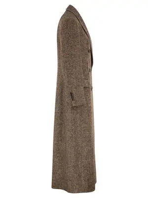 Brunello Cucinelli Double-breasted Wool And Alpaca Herringbone Coat