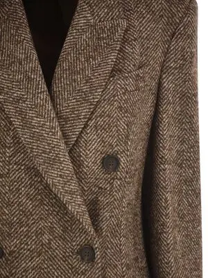 Brunello Cucinelli Double-breasted Wool And Alpaca Herringbone Coat