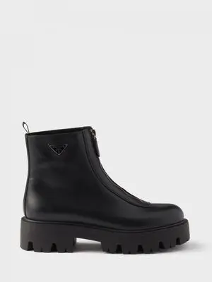 Prada Ankle Lug Sole Boots - Black