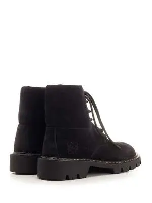 Loewe Sierra Combat Ankle Boot In Suede