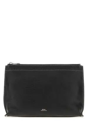 A.p.c. Leather Clou Pouch - Black