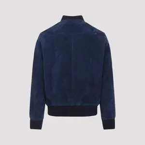 TOM FORD Soft Suede Bomber - Blue