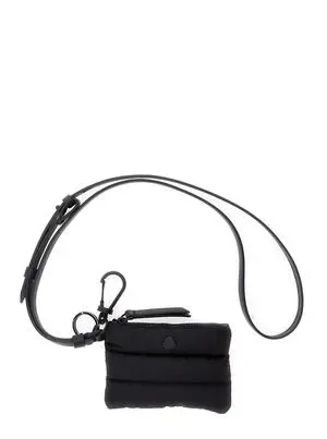 Moncler Caradoc' Black Cardholder With Logo Patch On The Front And Adjustable And Removable Strap In Fabric For - Multicolor