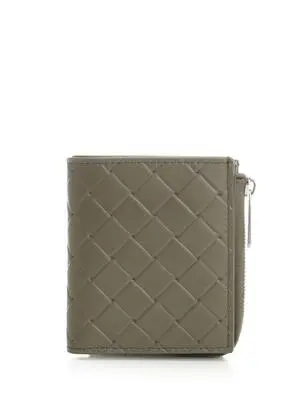 Bottega Veneta Stamp Bi-fold Braided Wallet - Green