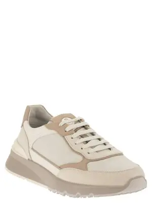 Brunello Cucinelli Multicolour Leather And Suede Runner Sneakers