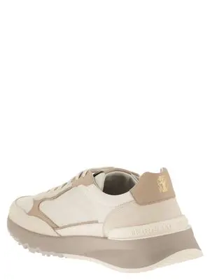 Brunello Cucinelli Multicolour Leather And Suede Runner Sneakers