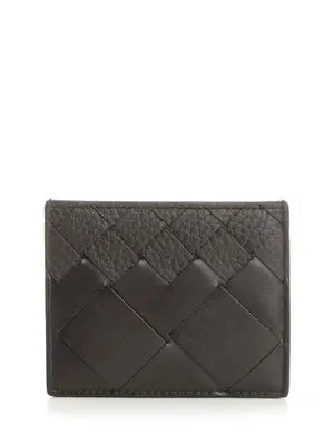 Bottega Veneta Intrecciato Credit Card Holder - Brown