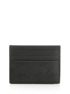 Bottega Veneta Leather Card Holder - Black