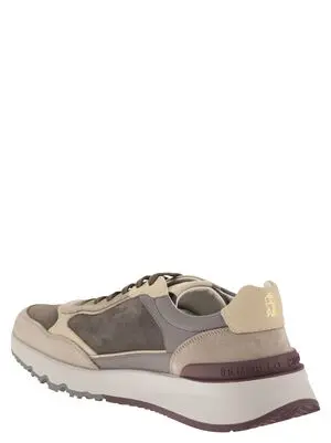 Brunello Cucinelli Multicolour Leather And Suede Runner Sneakers