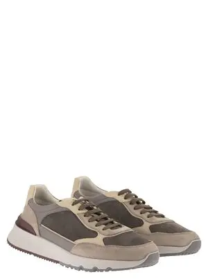 Brunello Cucinelli Multicolour Leather And Suede Runner Sneakers