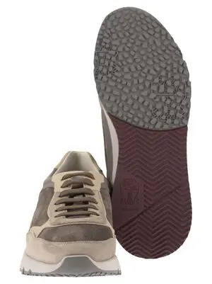 Brunello Cucinelli Multicolour Leather And Suede Runner Sneakers