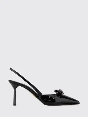 Prada Patent Leather Slingbacks With Bow - Black