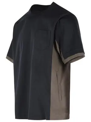 Sacai Navy Cotton T-shirt