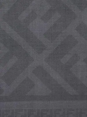 Fendi Scarf With Ff Motif All-over In Blend Wool And Silk