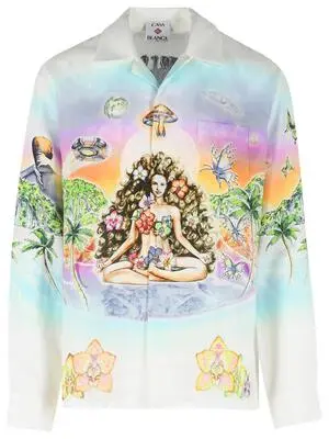 Casablanca Innocence' Linen Shirt - White