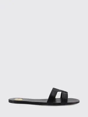 Saint Laurent Mabrouka Vegetable-tanned Leather Slippers - Black