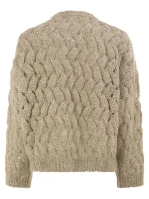 Brunello Cucinelli Openwork Mohair Sweater With Sequins