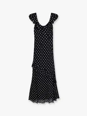 SELF-PORTRAIT Polka-dots Viscose Dress - Black
