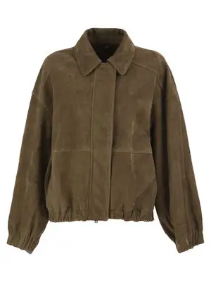 BRUNELLO CUCINELLI Brunello Cucinelli Women Suede Leather Bomber Jacket