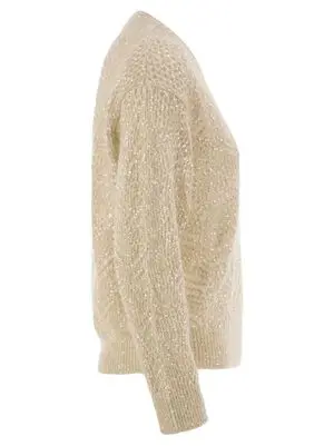 Brunello Cucinelli Openwork Mohair Sweater With Sequins