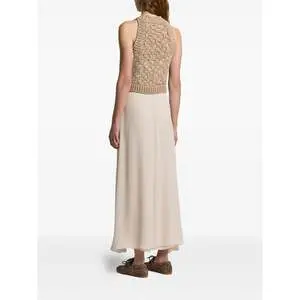 Peserico Crochet Detail Sleeveless Maxi Dress