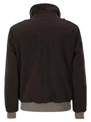 Brunello Cucinelli Padded Bomber Jacket With Shearling Collar And Tailored Details