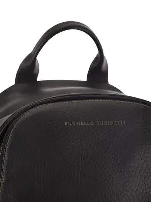 Brunello Cucinelli Grained Calfskin Backpack - Black