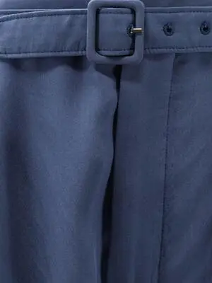 Saint Laurent Silk Trousers With Belt - Multicolor