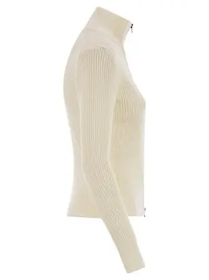 Herno Wool Ribbed Cardigan - White