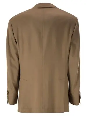 Brunello Cucinelli Double-breasted Pure Camel Hair Blazer With Gold-tone Buttons - Brown