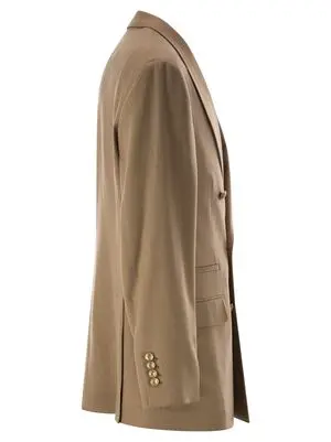 Brunello Cucinelli Double-breasted Pure Camel Hair Blazer With Gold-tone Buttons - Brown