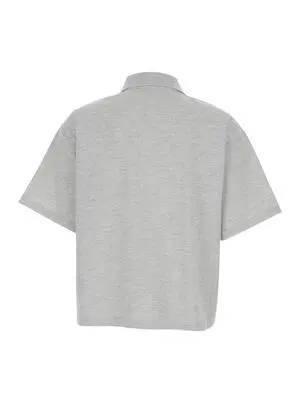 Saint Laurent Cotton Polo Shirt - Gray