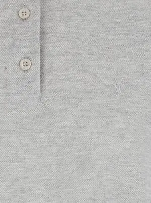 Saint Laurent Cotton Polo Shirt - Gray