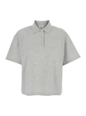 Saint Laurent Cotton Polo Shirt - Gray